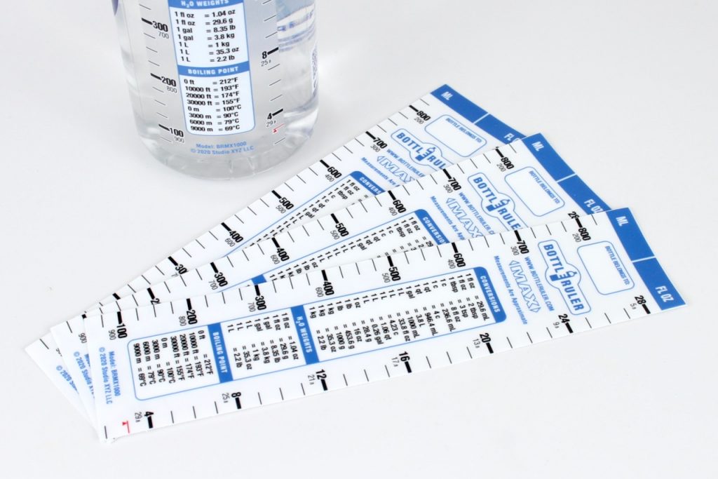 BottleRuler MAX Edition 3-Pack (Blue) for One Liter smartwater® Bottles ...